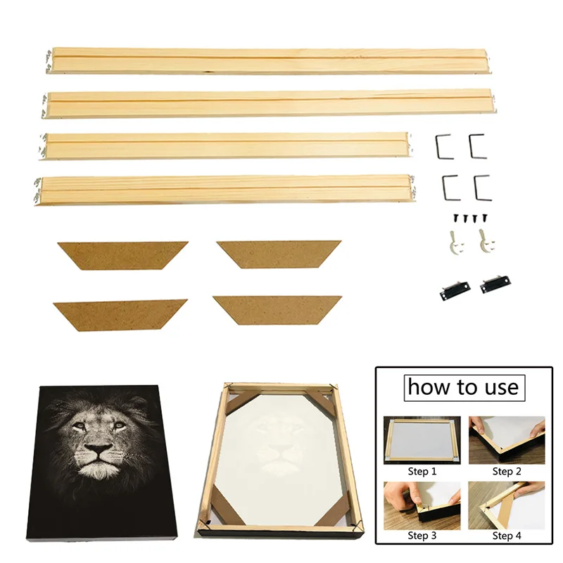 DIY Canvas Paintings Frame Natural Wood Photo Frame Painting Frame Wall ...