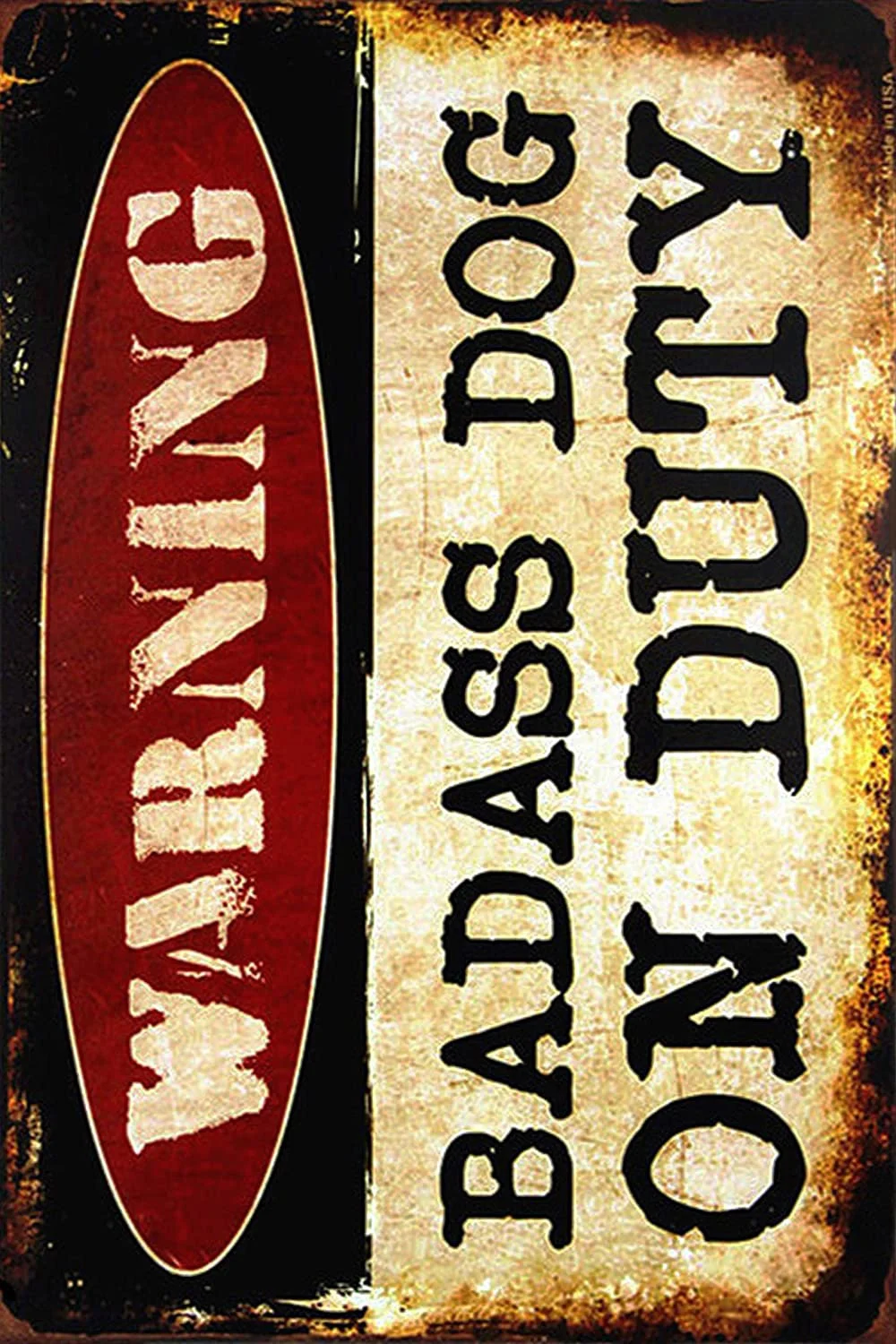 Xinxin-Warning-Badass-Dog-on-Duty-Metal-Sign-Wall-Decor-for-Home-Bar ...