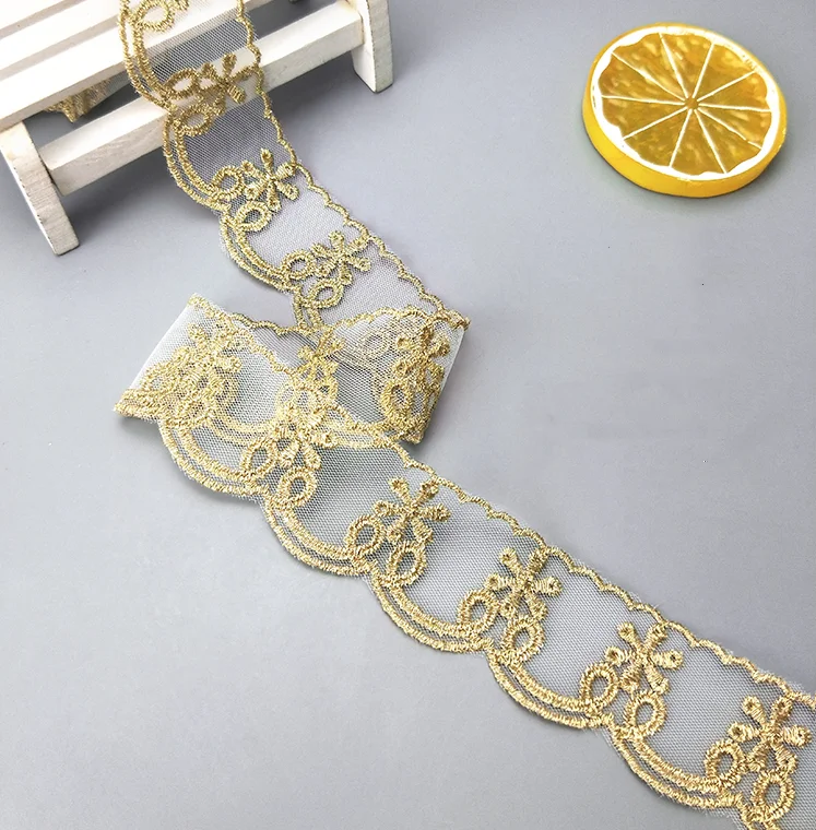 Lace & Trim Papercraft Fresh Glass green Flowers Embroidery Lace Trim ...