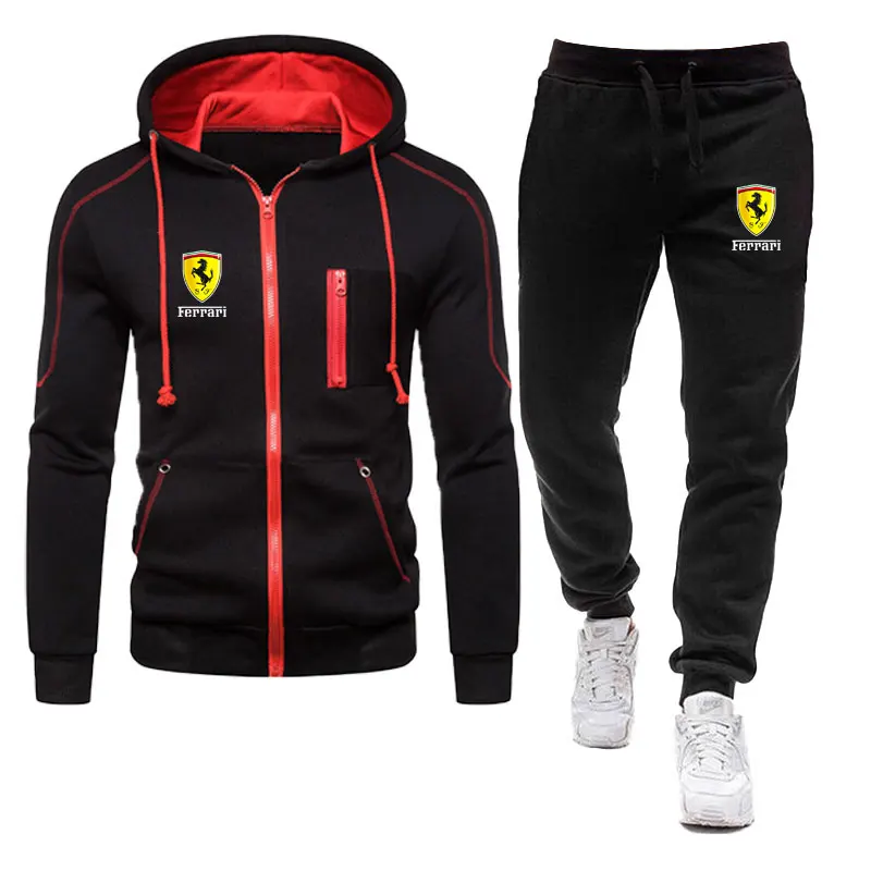 FERRARI Trendy Tracksuit Leisure Tracksuit Black Track