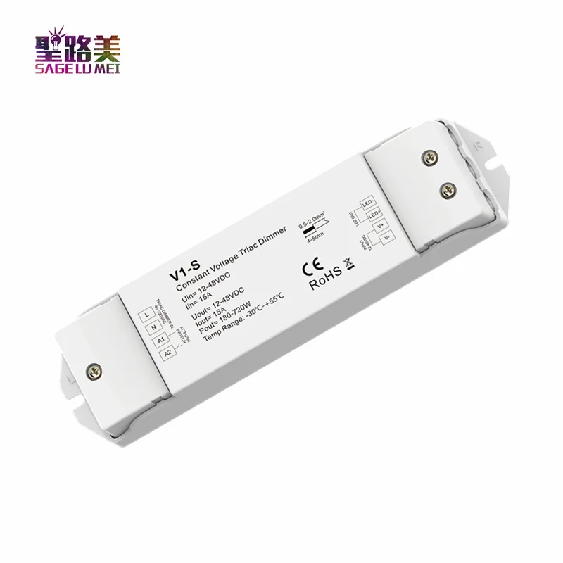 V1-S Triac Dimmer 12V 24V 36V 48V DC Constant Voltage AC40V-220V Push ...