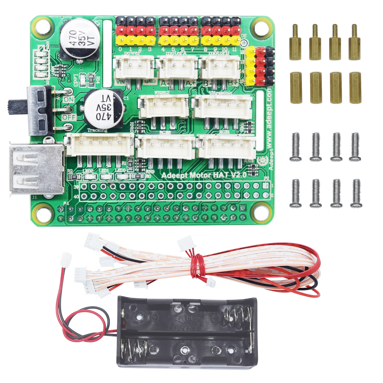 Adeept Raspberry Pi Motor HAT Kit, Smart Robot Car Driver, Robot ...