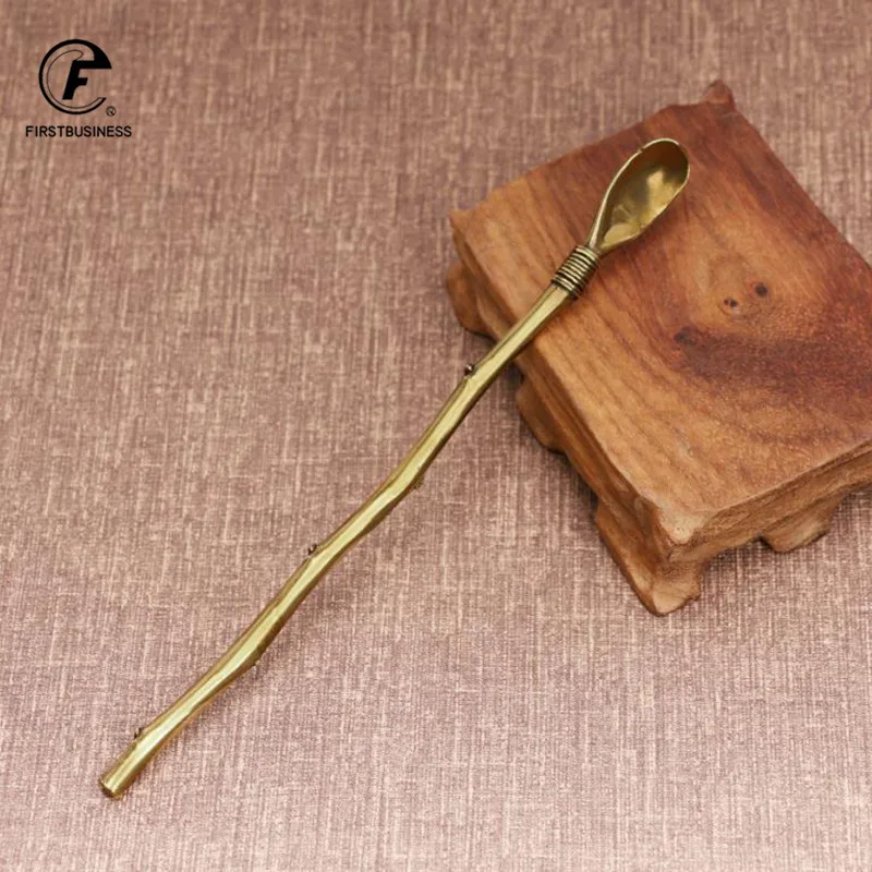 Brass Copper Dinnerware Set Spoon Tea Spoon Dessert Coffee Ice Cream ...