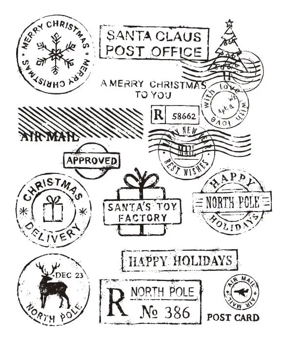 KLJUYP-Christmas-Postage-Clear-Stamps-Scrapbook-Paper-Craft-Clear-stamp ...
