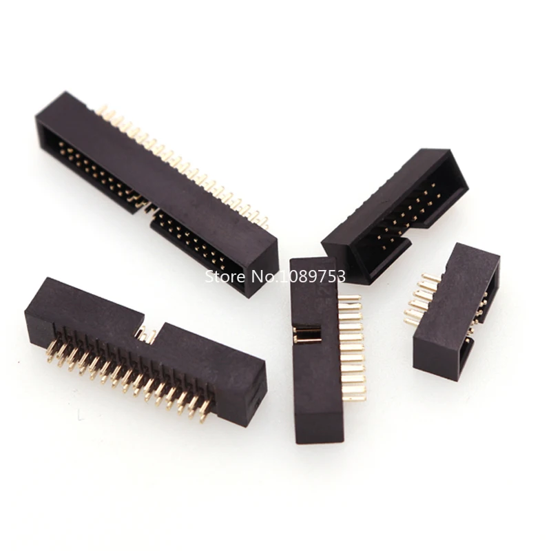 10Pcs-DC3-1-27mm-Pitch-IDC-Box-Header-Connector-Straight-Pins-FC-Cable ...