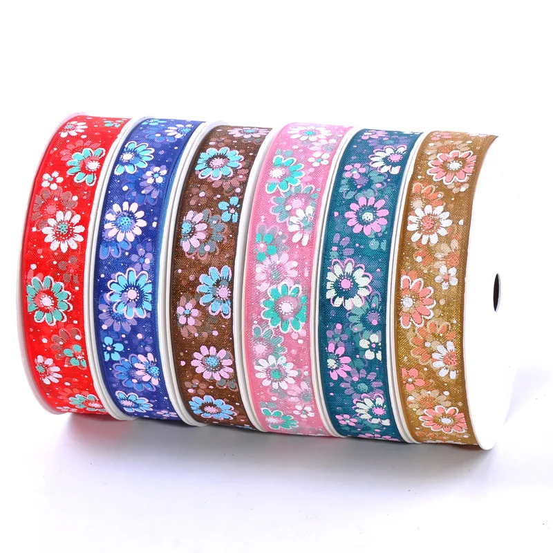 9mm-16mm-25mm-38mm-Flower-Printed-Organza-Ribbon-for-DIY-Crafts-Gift ...