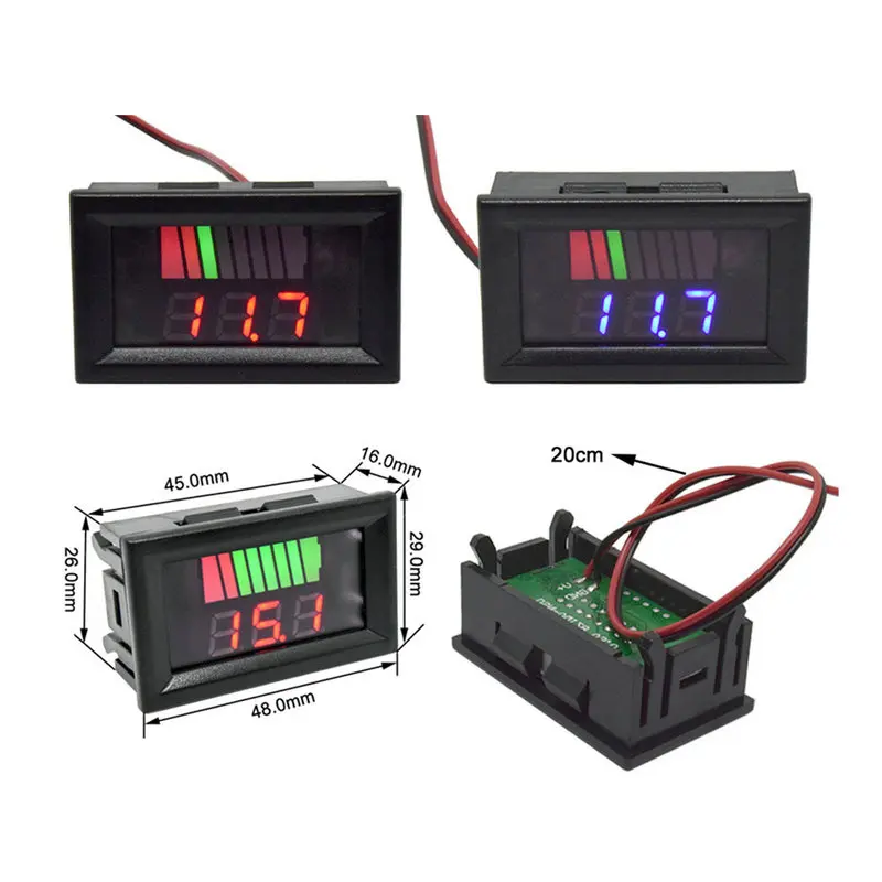 Waterproof Battery Voltage Indicator | Lead Acid Battery Capacity ...