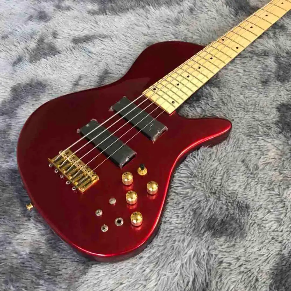 Red 5 String Bass Guitar