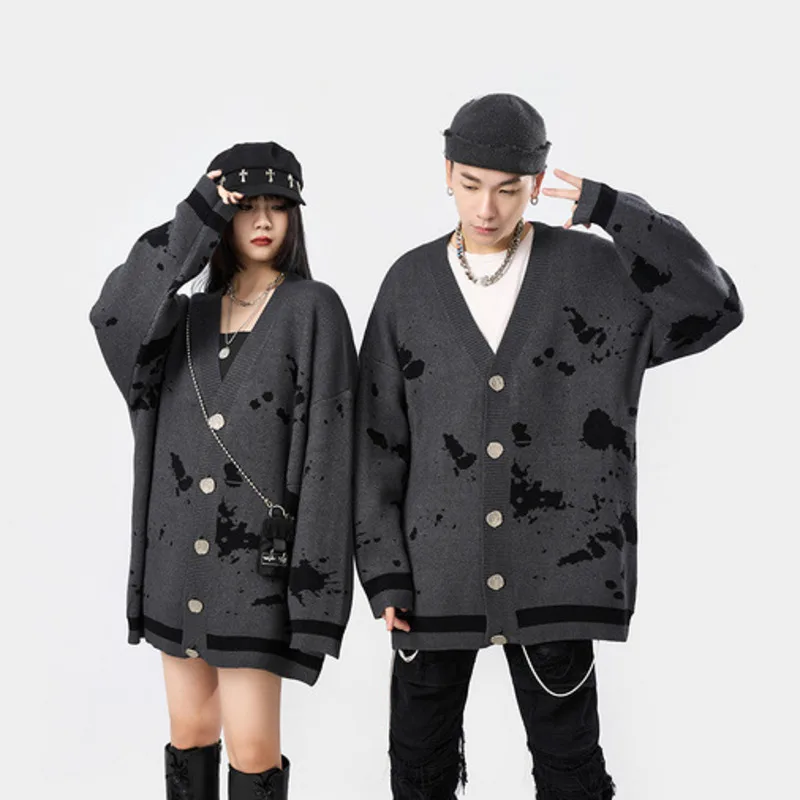 Hip Hop Punk Oversized Harajuku Women Cardigan Sweater Streetwear ...