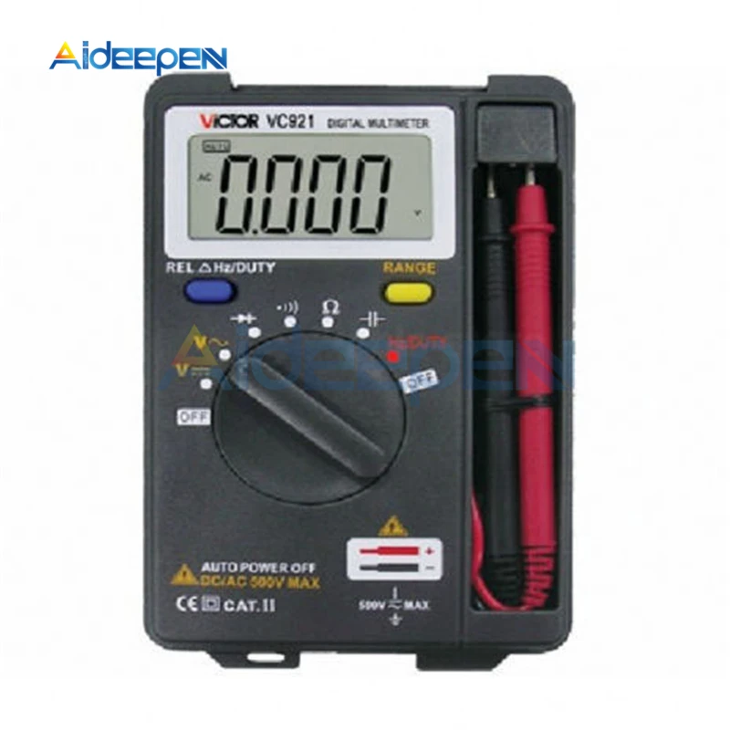 VC921 Mini Digital Multimeter AD/DC Pocket Digital Multimeter Voltmeter ...