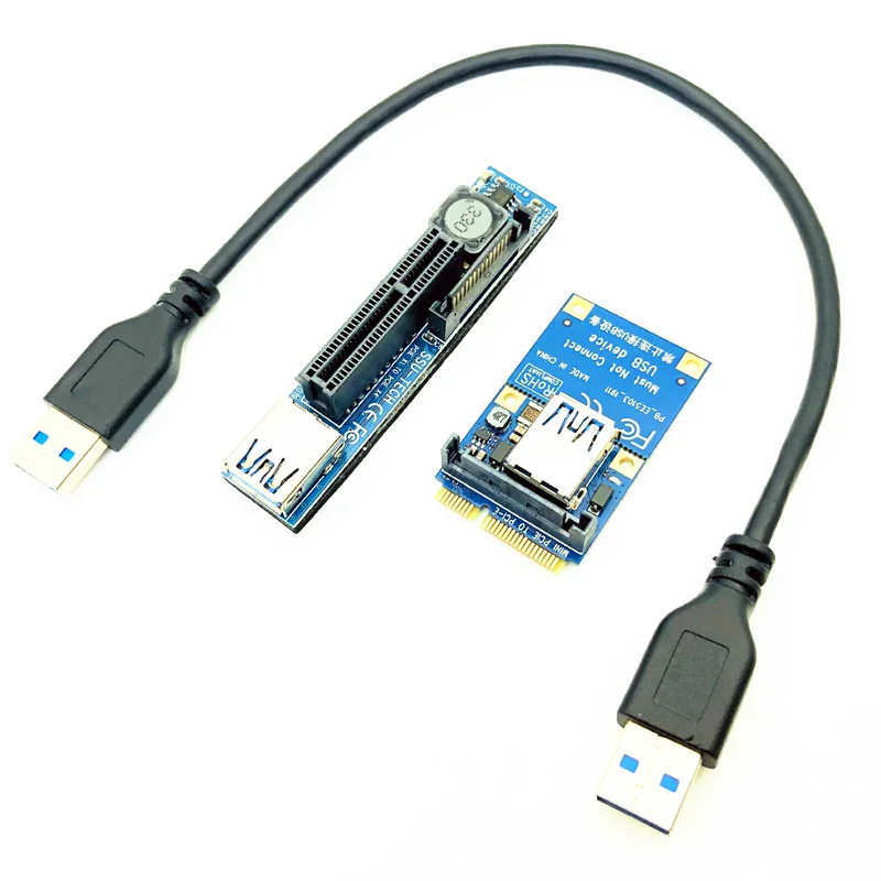 PCI-E Riser Mini PCIE to PCIE X4 Extension Port Adapter Riser Card PC ...