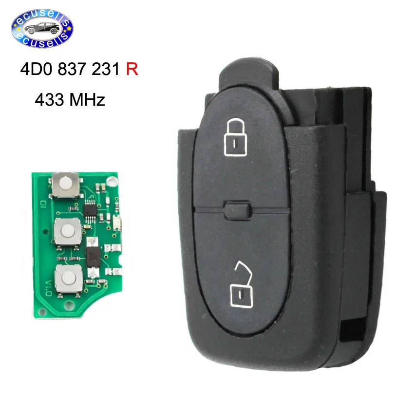4D0837231R สำหรับ Audi A3 A4 A6 รีโมทกุญแจควบคุม Keyless Entry FOB 2 ...