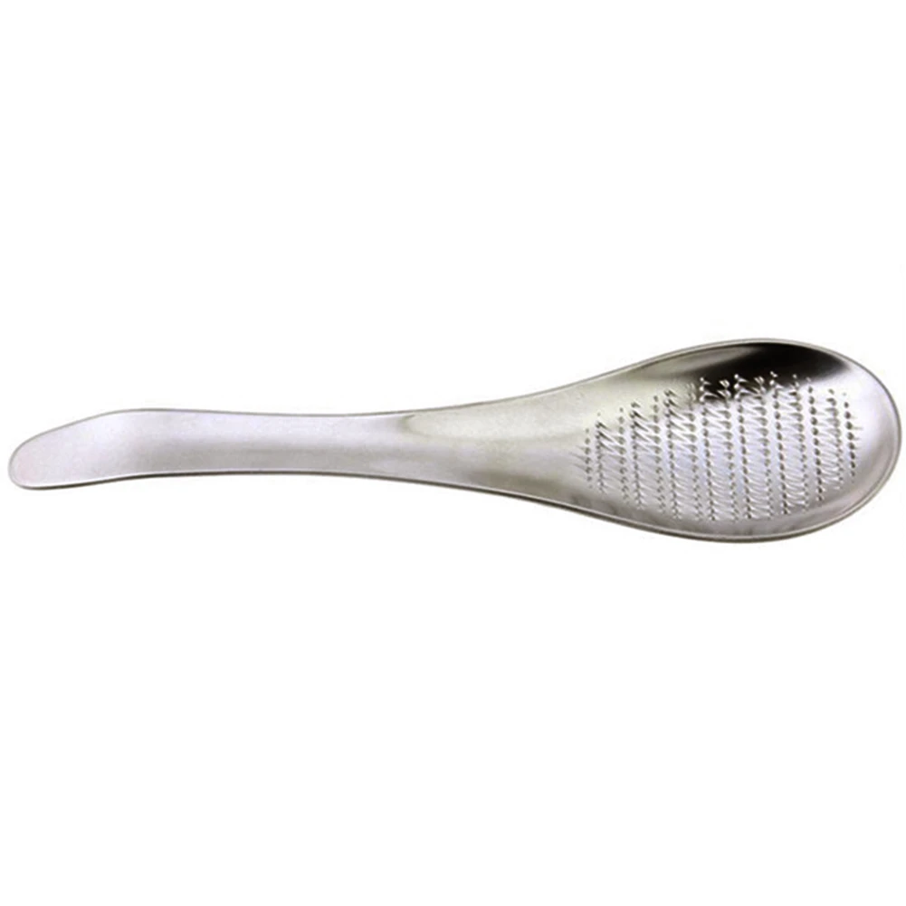 Spoon Shape Grater Silver Stainless Steel Lemon Zester Ginger Grater ...
