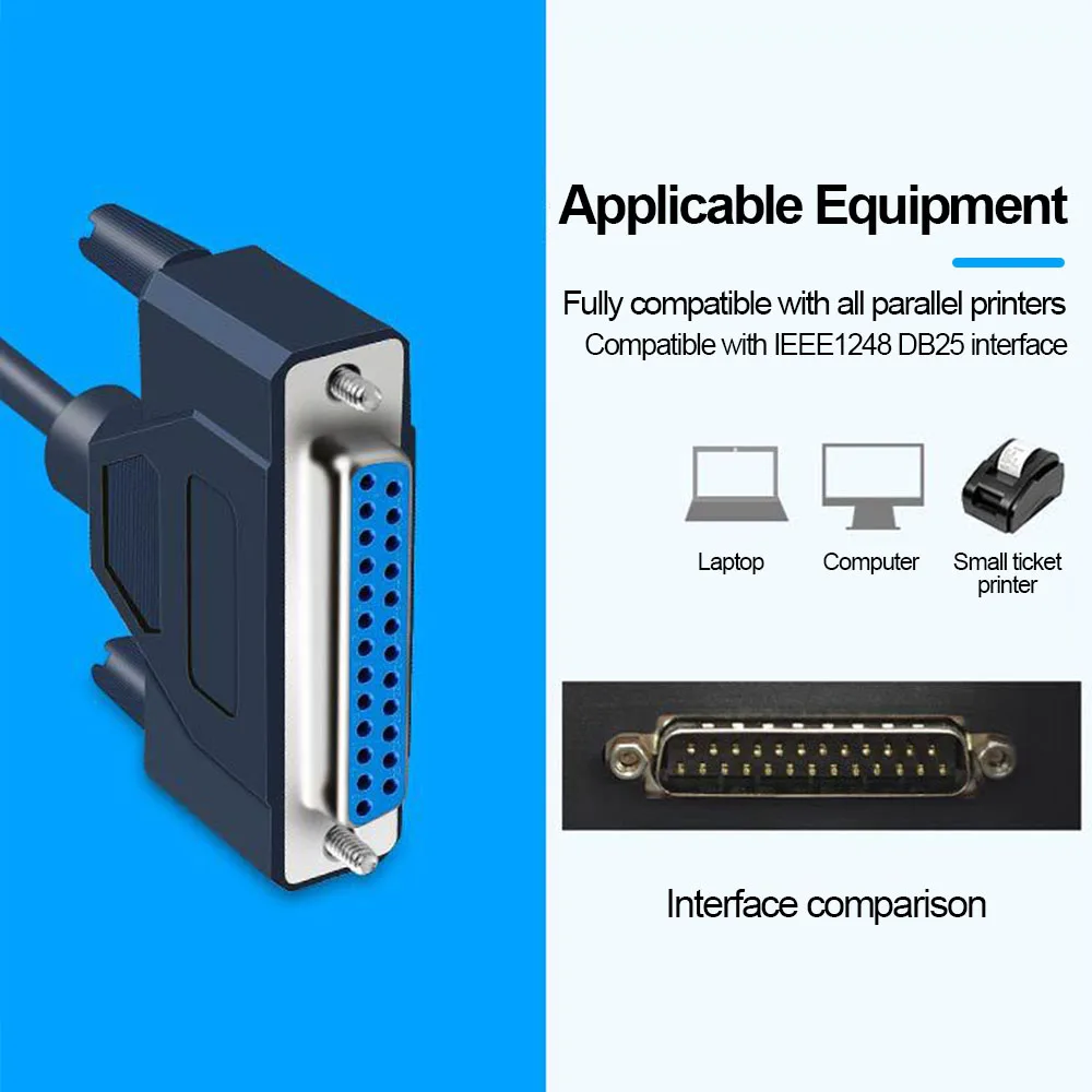 1.2m USB To DB25 Female Port Printer Cable Converter LPT Cable 25 Pin ...