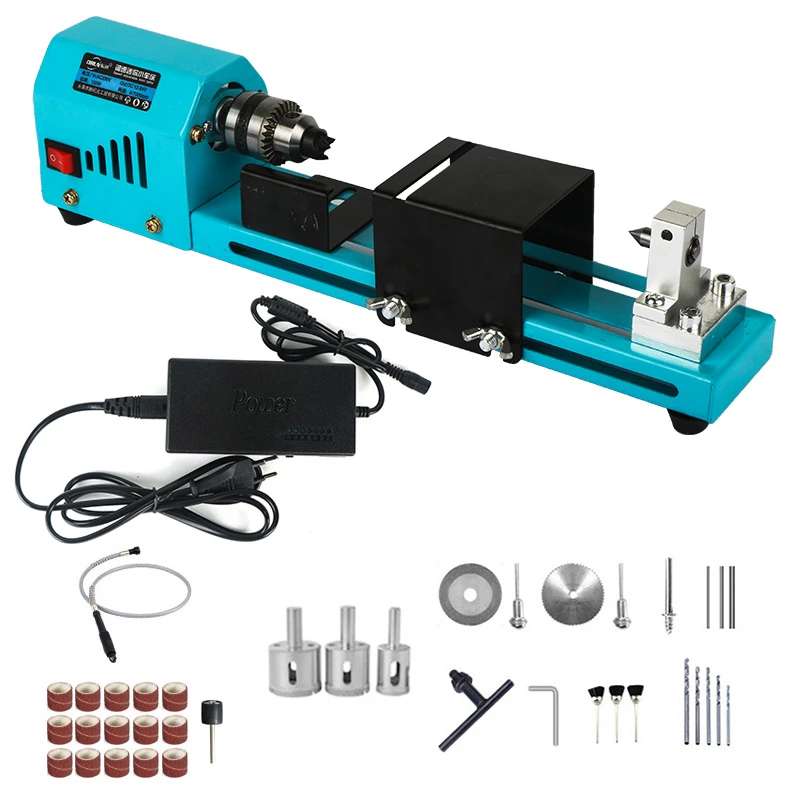Mini Lathe For Wood Woodworking Milling Machine 12V 24V Turning Lathe ...