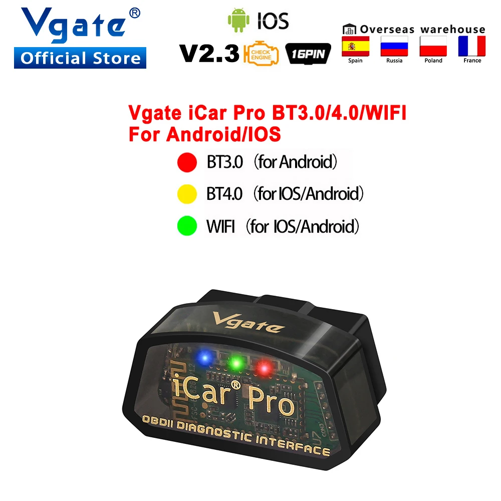 Vgate Icar Pro Obd2 Elm327 Bluetooth-compatible 4.0 Icar2 For Android ...