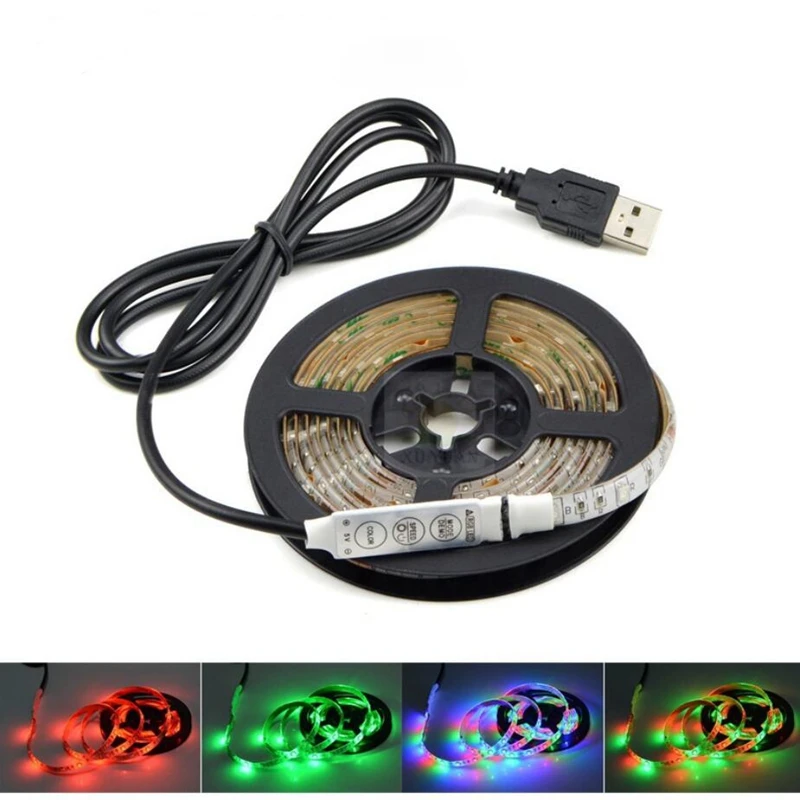 LED Strip Light USB 28355V Flexible LED Lamp Tape Ribbon RGB TV Desktop ...