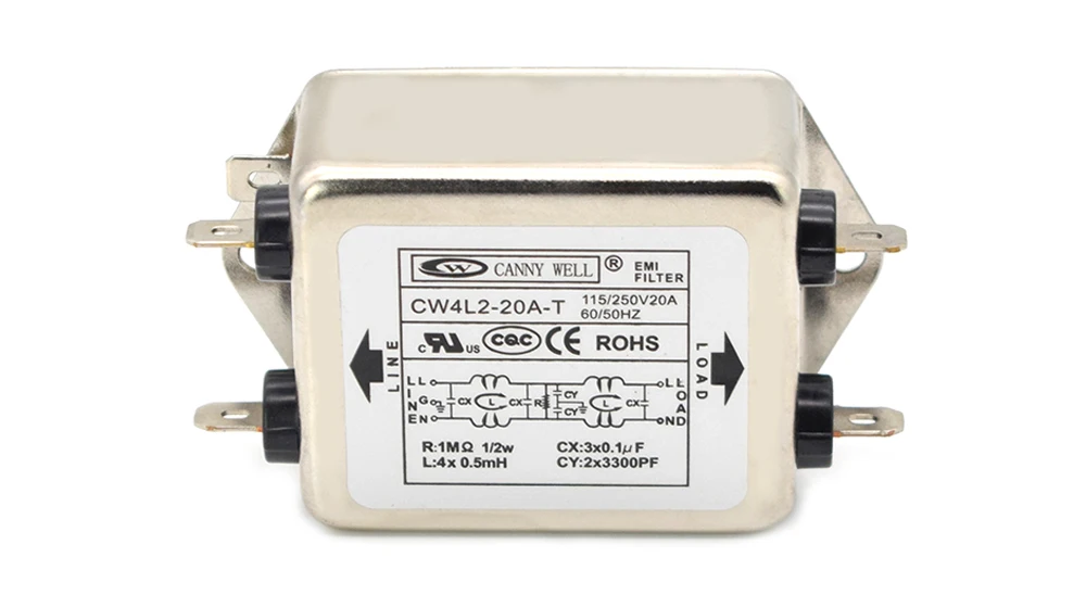 CANNY WELL CW4L2-20A-T EMI Power Filter Single-phase Double-section P ...