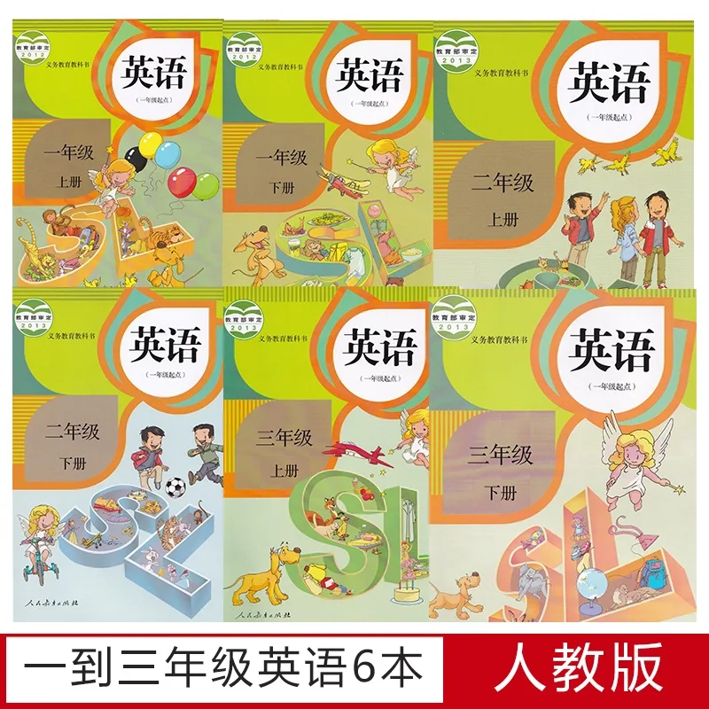 6 Books/set Primary School English Textbook Grade 1-3 Student Learning ...