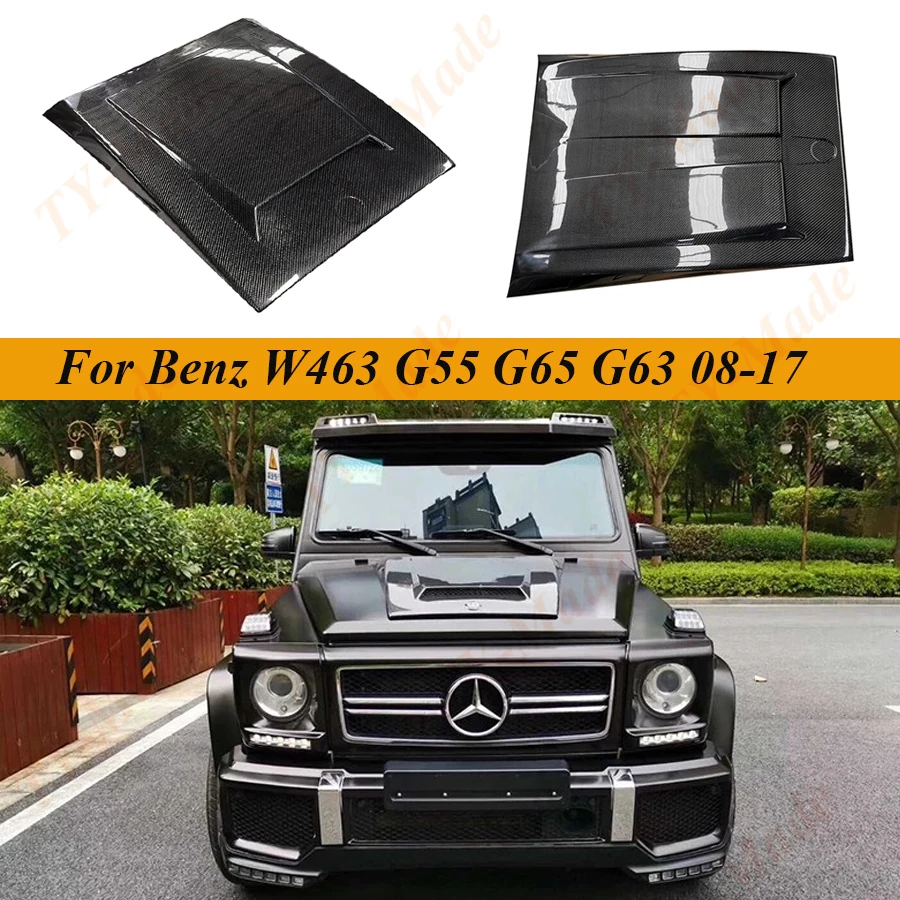 W463 G Class B Style Carbon Fiber Engine Hood Bonnet Vents Car Styling ...