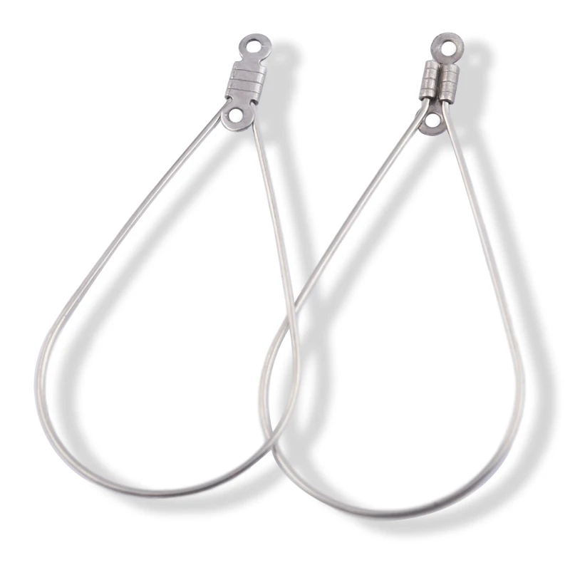 20pcs Stainless Steel Teardrop Shape Frame Earrings Connectors Ear Wire ...
