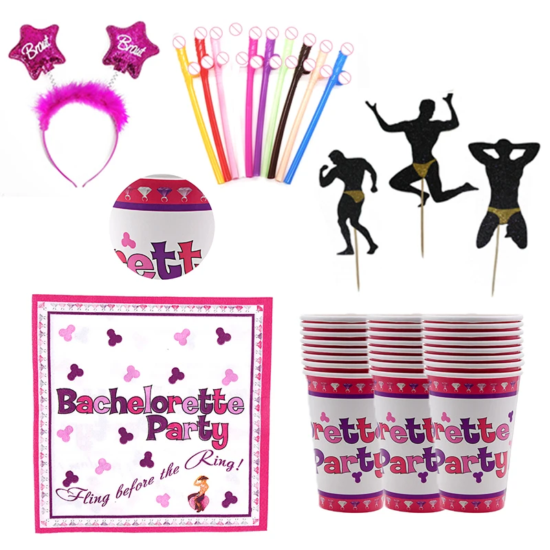 Hen Night 학사 파티 다양한 용품 팀 신부 웨딩 샤워 암탉 장식 Bachelorette Party Supplies ...