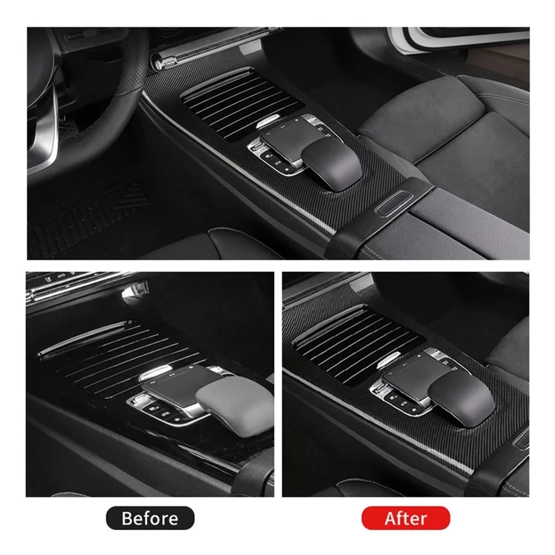 Carbon Fiber Center Console Protection Frame Trim Cover for Mercedes ...