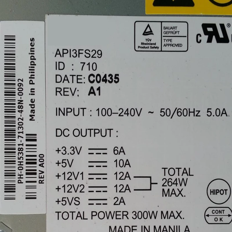 Original PSU For DELL/EMC AX100/AX150I 300W Switching Power Supply ...