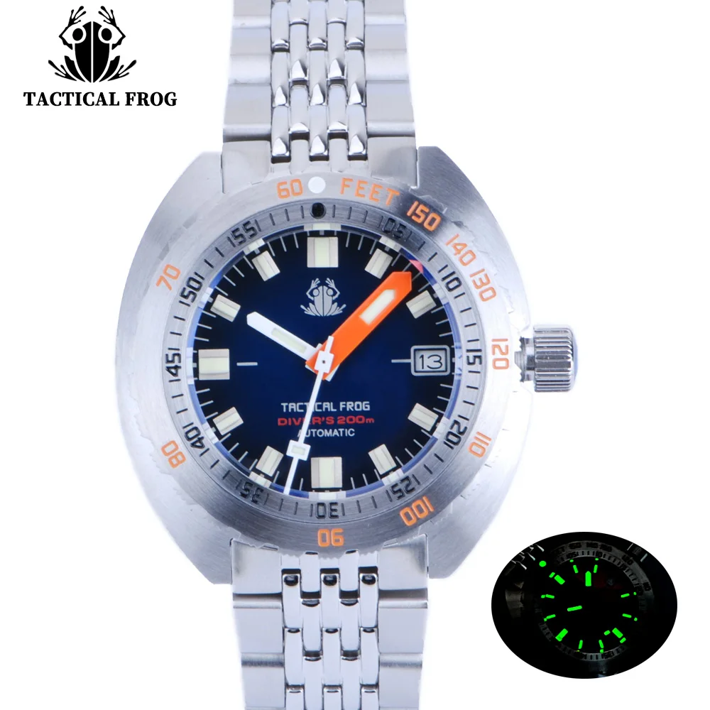 Tactical Frog 44mm Blue Dial Sub 300t V2 Men's Diver Watch Sapphire ...