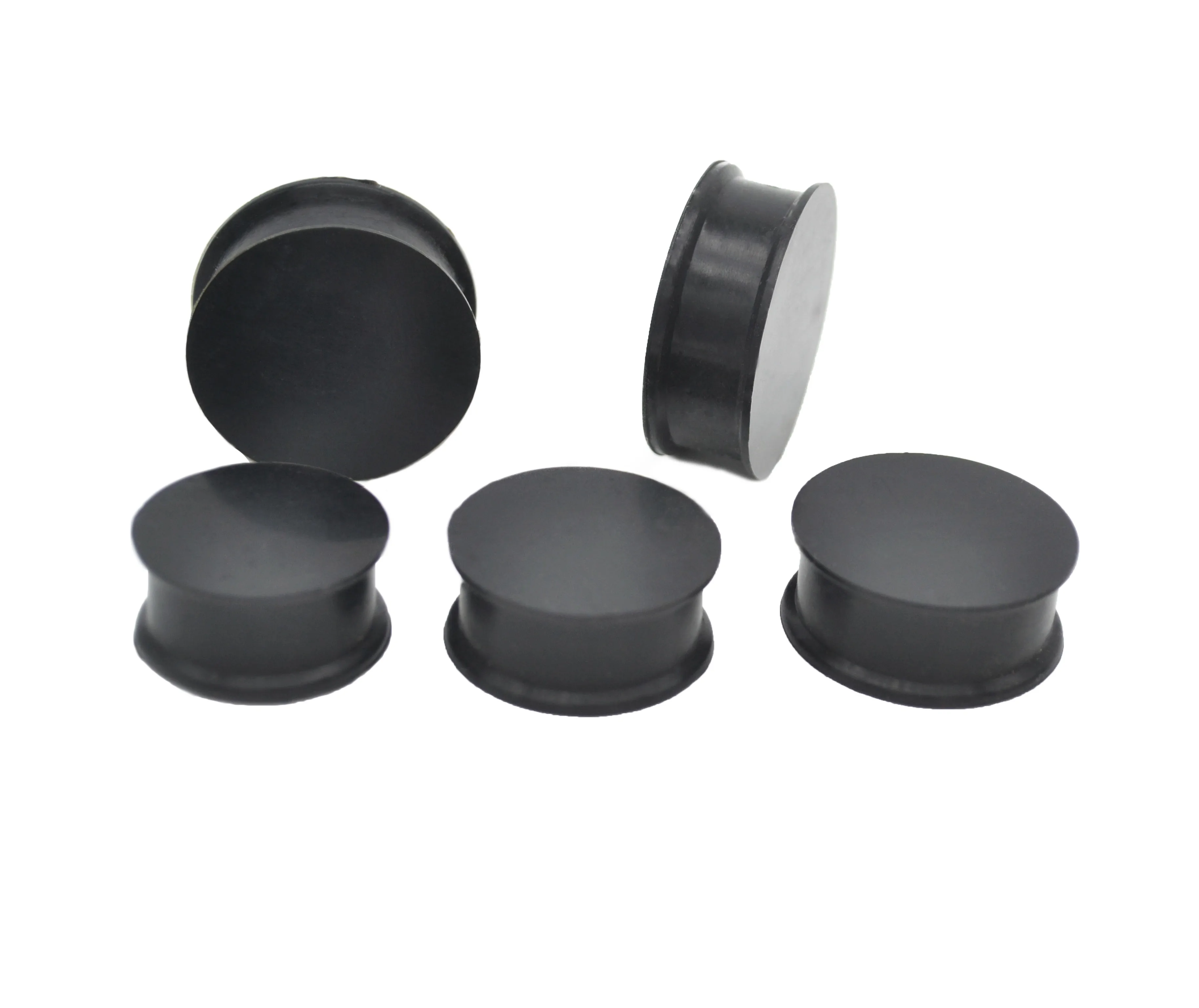 Black Silicone Ear Plug Flesh Tunnel Lobe Retainer Stretcher Hide ...
