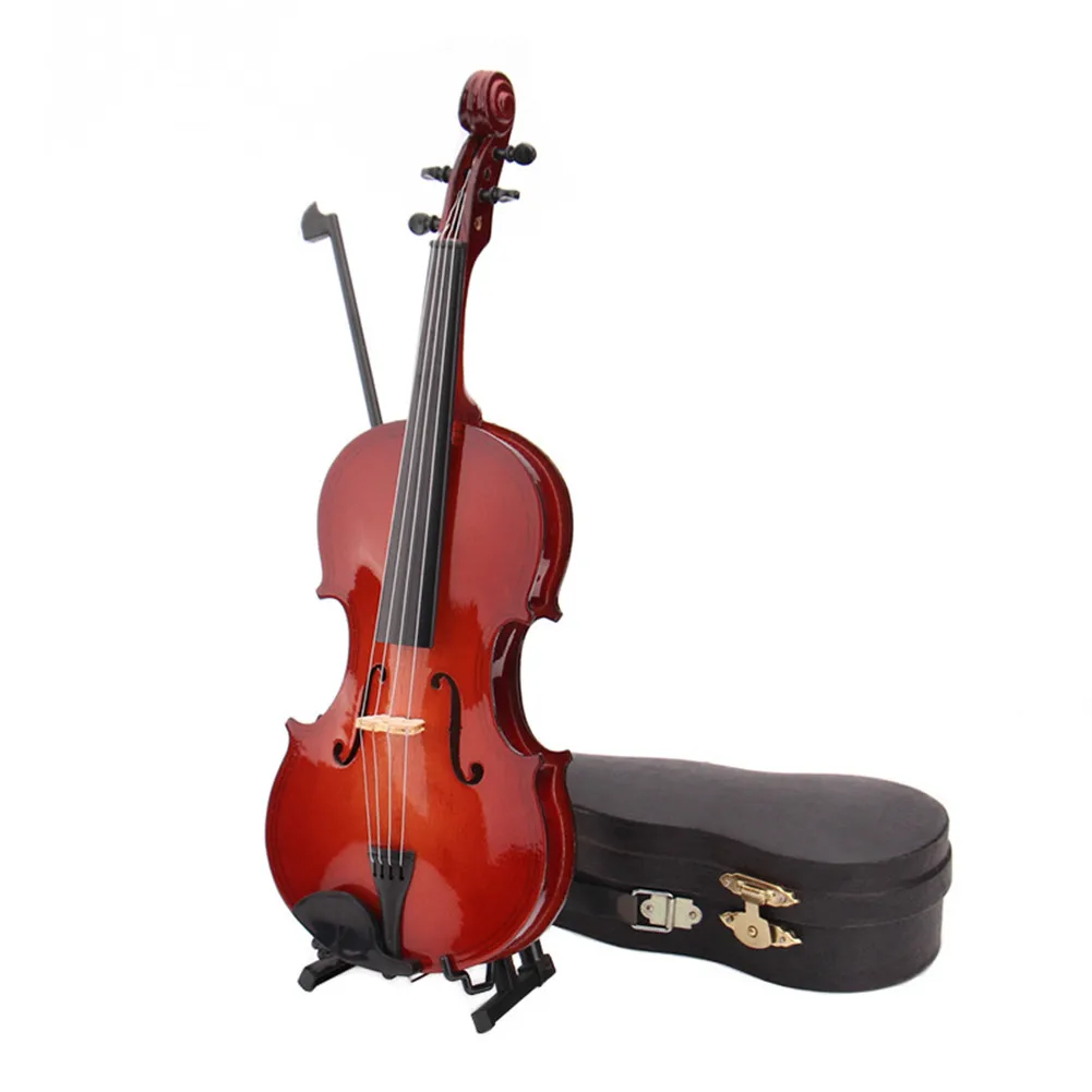 Mini Miniature Violin Model Replica With Stand Case Wooden Mini Musical ...