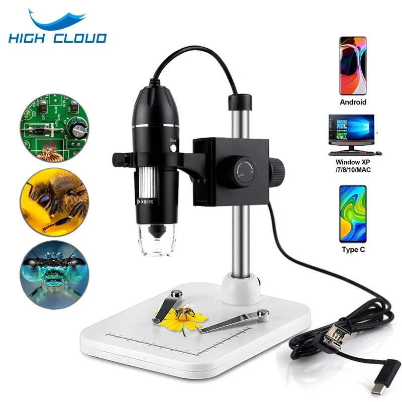 1600x 3 In 1 Usb Digital Microscope Type-c Electronic Microscope Camera ...