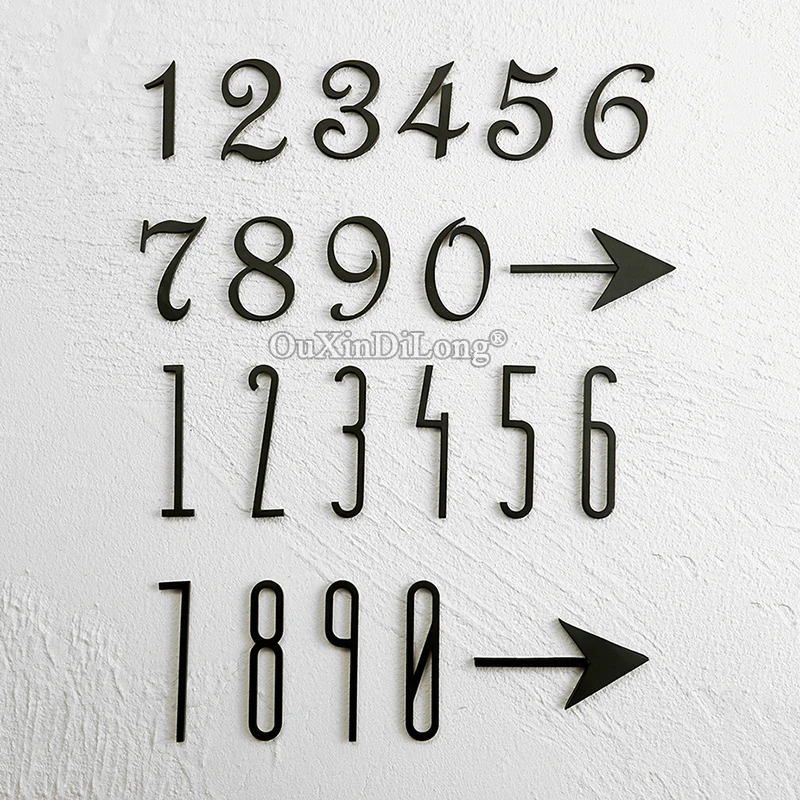 New-Pure-Brass-Self-adhesive-House-Signs-Door-Numbers-Black-Door ...