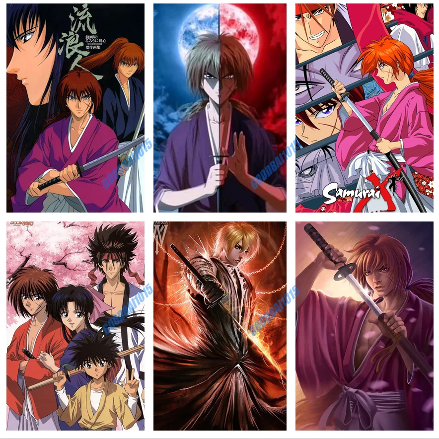 Pintura-de-diamantes-de-Anime-Kenshin-Himura-5d-Diy-Kits-de-punto-de ...