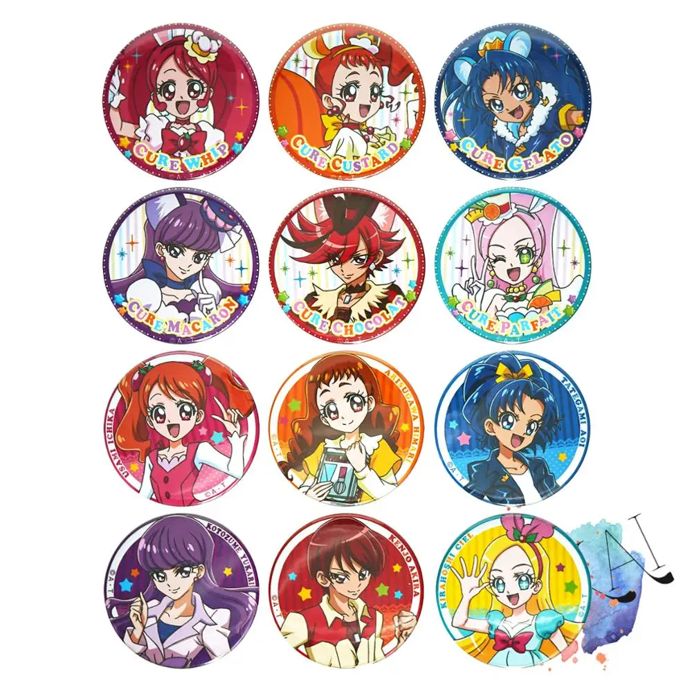 Pretty Cure Anime Badge Precure Cure Whip Custard Gelato Macaron ...