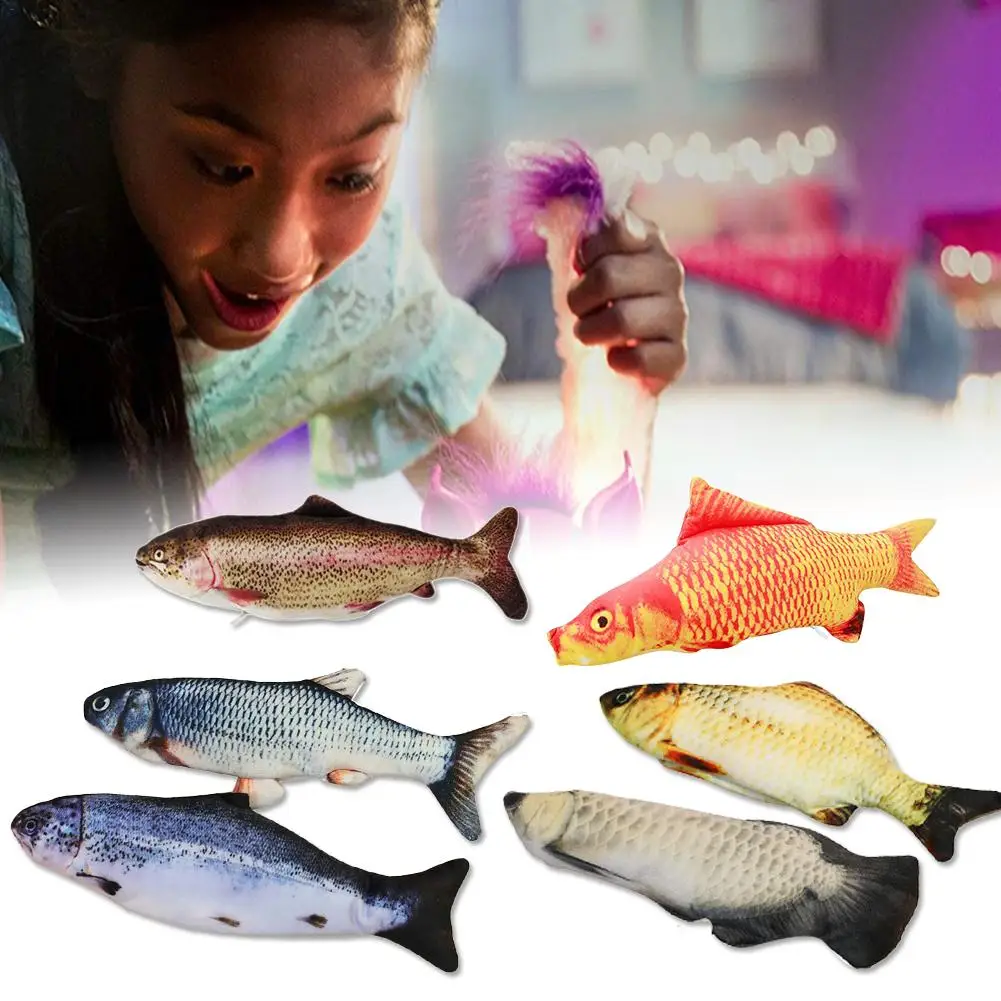 Electric-Moving-Fish-Cat-Toy-Realistic-Plush-Simulation-Electric ...
