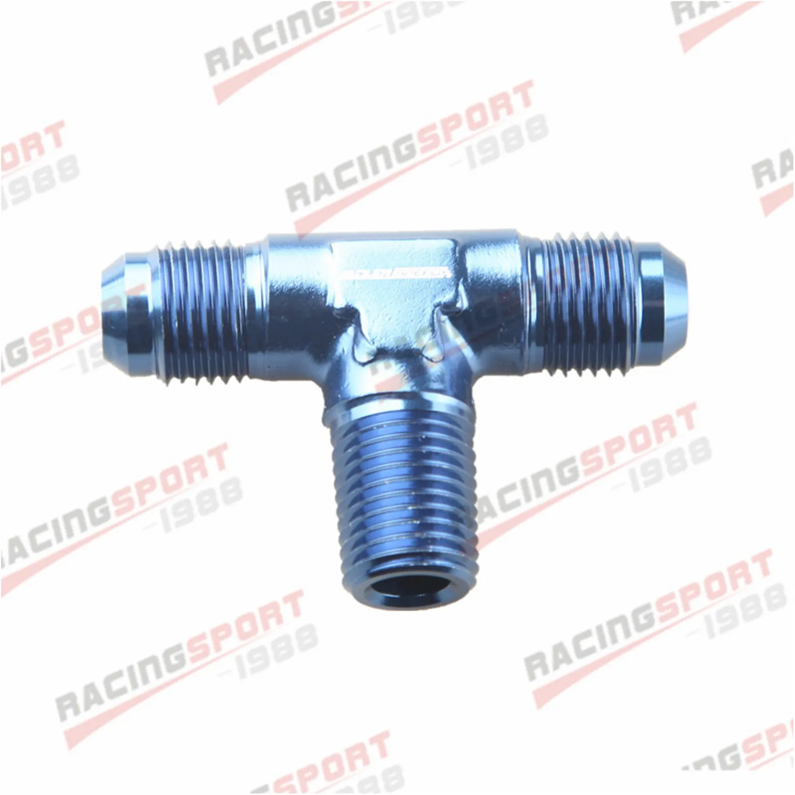 Aluminum Alloy An6 An-6 1/4" Npt Flare Tee T-piece Fitting Adapter Blue ...