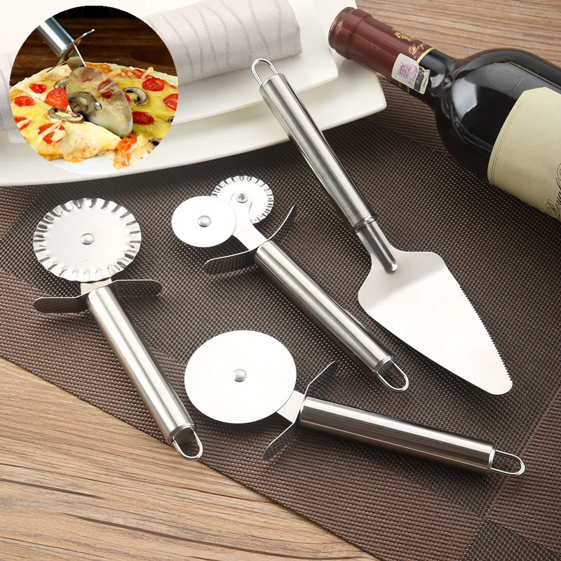 4-Styles-Stainless-Steel-Handle-Pizza-Cutter-Double-Roller-Pizza-Knife ...