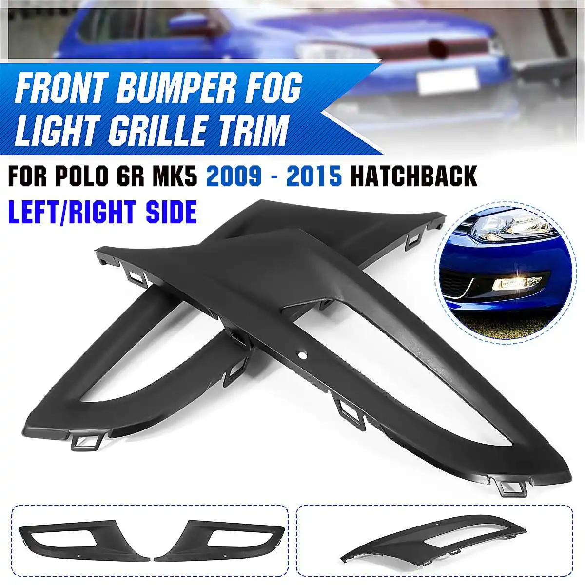 Auto-Left-Right-Front-Bumper-Lower-Fog-Lamp-Grille-Fog-Light-Trim-Cover ...