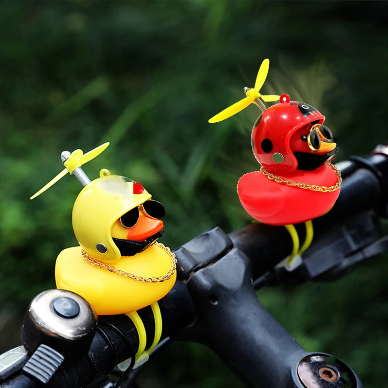 Bicycle-Small-Yellow-Duck-Motorcycle-Decoration-Airscrew-Helmet ...