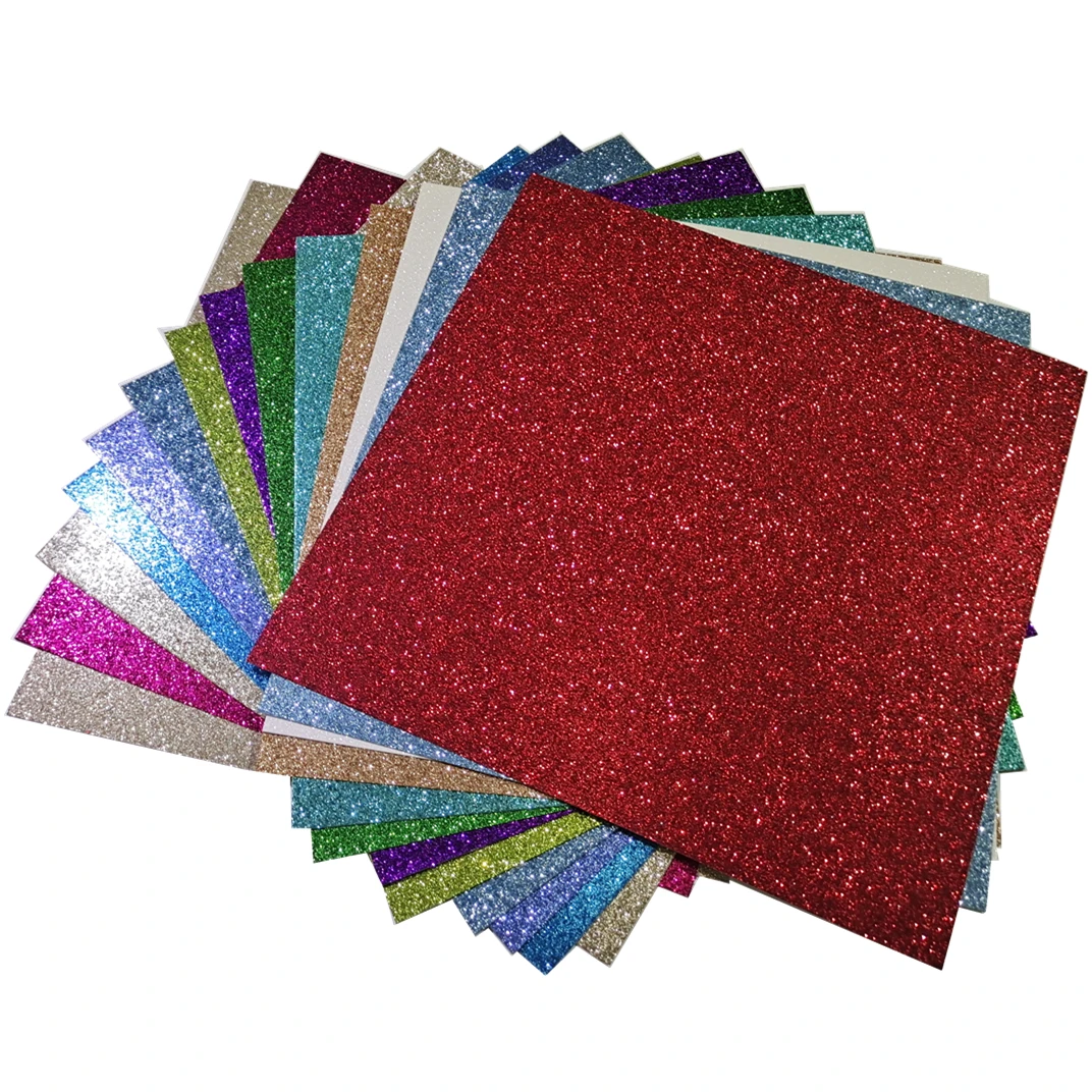 15pcs Children DIY Cardboard Colorful Glitter Paper Crafts sheet ...