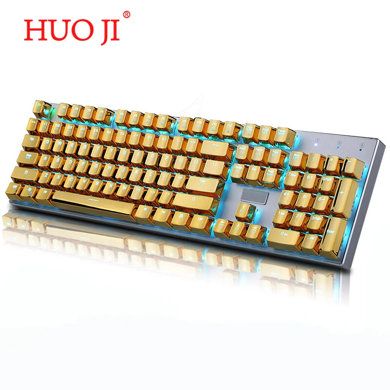 HUOJI-transparent-mechanical-keyboard-keycap-metal-plating-gold-color ...