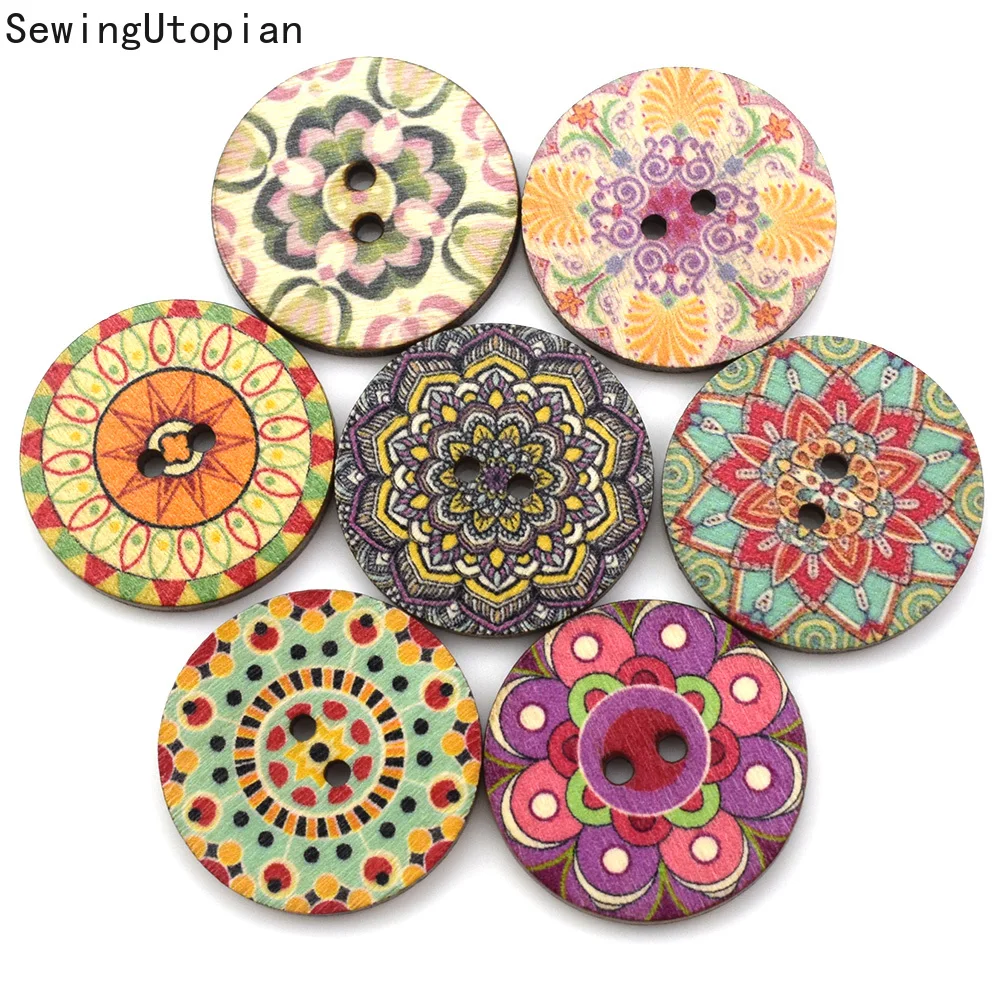 50Pcs-15-20-25mm-Round-Retro-Wooden-Buttons-for-Clothing-DIY-Sewing ...