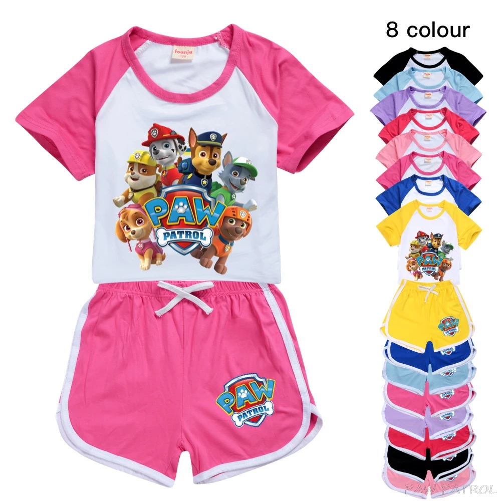 Paw Patrol Summer Teens Girls Clothes Sports Suit Kids Casual Children ...
