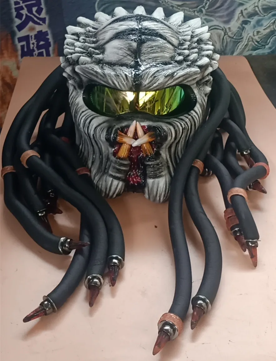 Motorcycle-Predator-Helmet-Full-Face-Carbon-Fiber-Cafe-Racer-Old-School ...