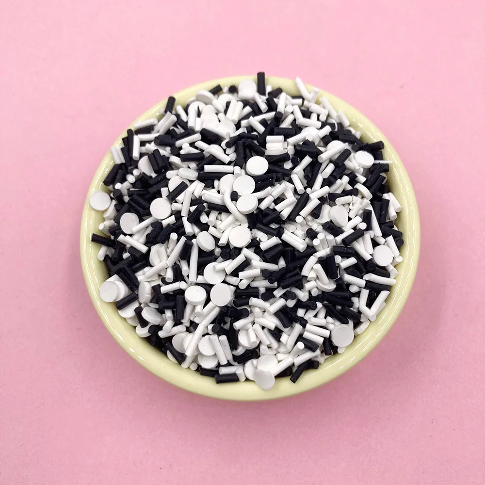 50g-Mixed-Black-White-Cylindrical-Candy-Polymer-Hot-Clay-Sprinkles ...