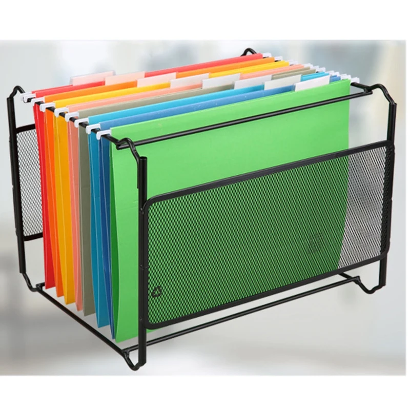 A4-Mesh-Metal-File-Organizer-Box-Hanging-File-Folder-Box-Desk-Storage ...