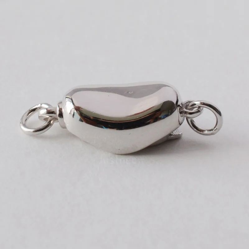 Clasp, Solid 925 Sterling Silver Clasp, Pea-shaped Security Tab Clasp ...