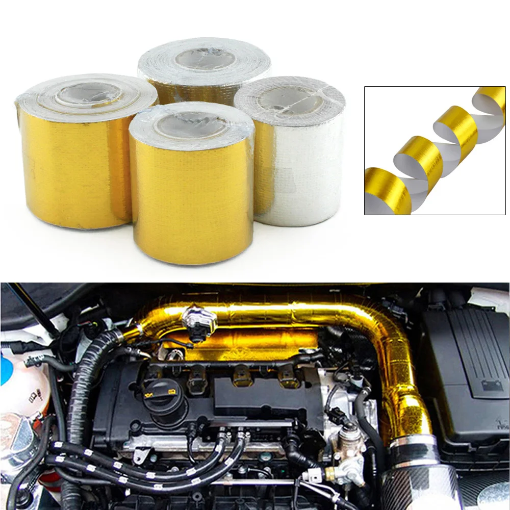 Reflect-Thermal-Tape-Air-Intake-Heat-Insulation-Shield-Wrap-Car-Exhaust ...