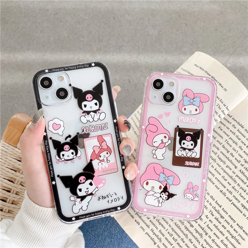 Cute-Cartoon-Phone-Case-Kawaii-Kuromi-My-Melody-Phone-Protective-Shell ...